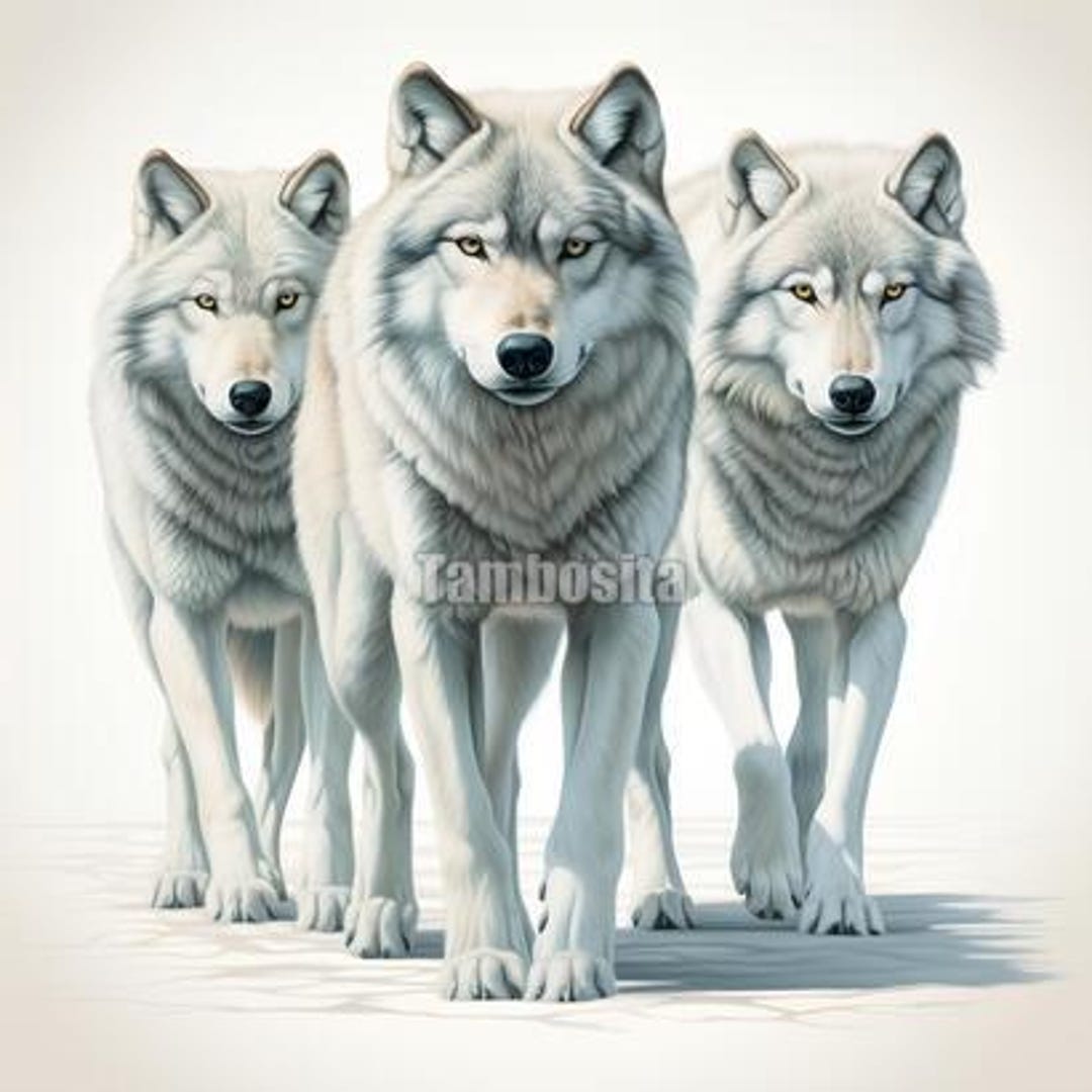 Realistic Wolf Designs, 30 Images 4096x4096, Clipart, Instant Digital ...