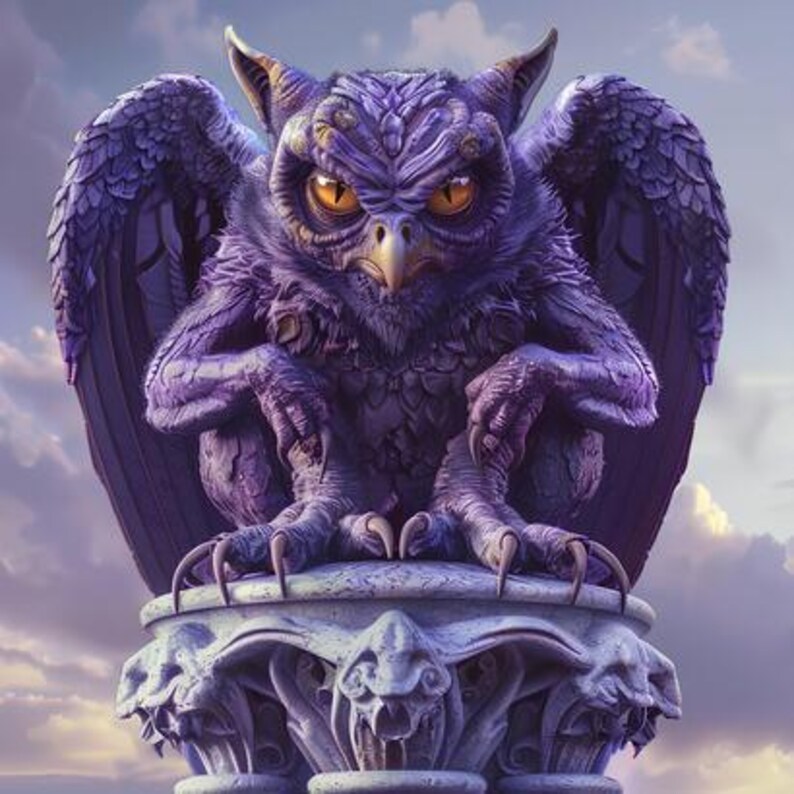 Evil Gargoyles on Pedestals, 30 Images 4096x4096, Clipart, Instant ...