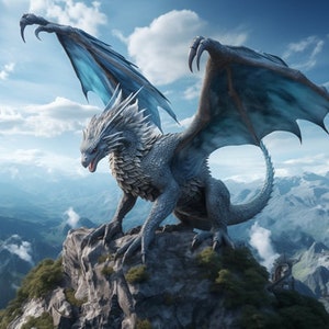 Mountain Clouded Dragons, 12 Images 4096x4096, Clipart, Instant Digital ...