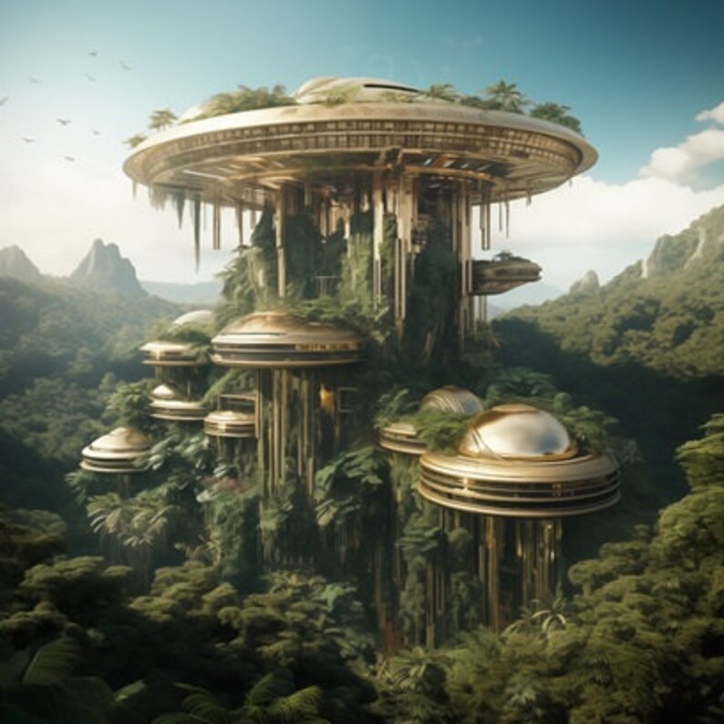 Alien Planet Colonies, 10 Images 4096x4096, Clipart, Instant Digital ...