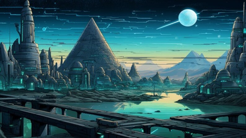 Futuristic African Cities, 10 Images 5824x3264, Clipart, Instant ...