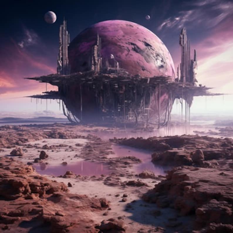 Alien Planet Colonies, 10 Images 4096x4096, Clipart, Instant Digital ...