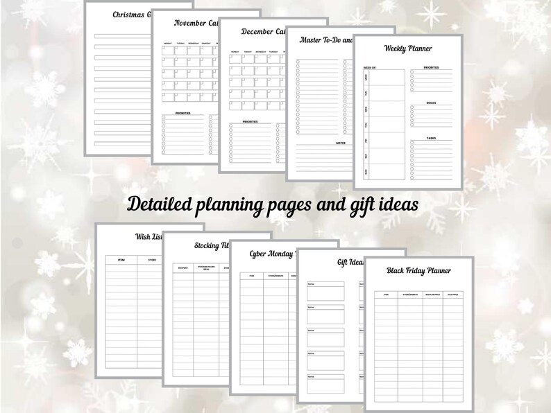 Digital Christmas Planner Printable Christmas Planner Holidays