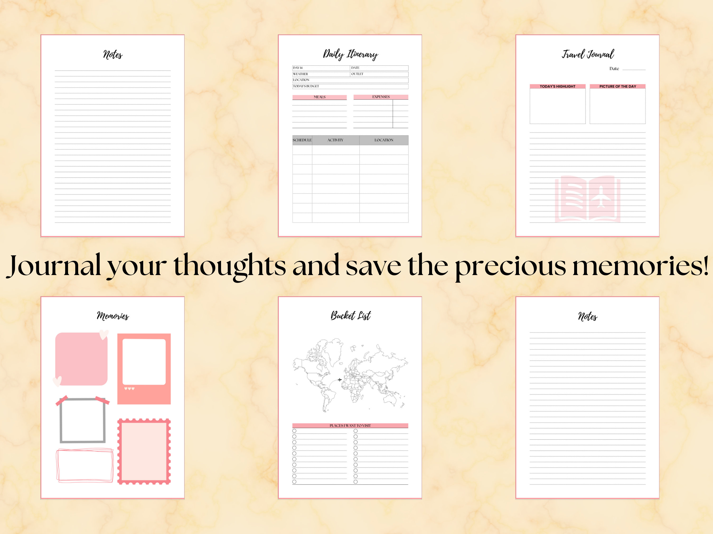 Travel Planner, Travel Journal Printable, Vacation Planner, Travel ...