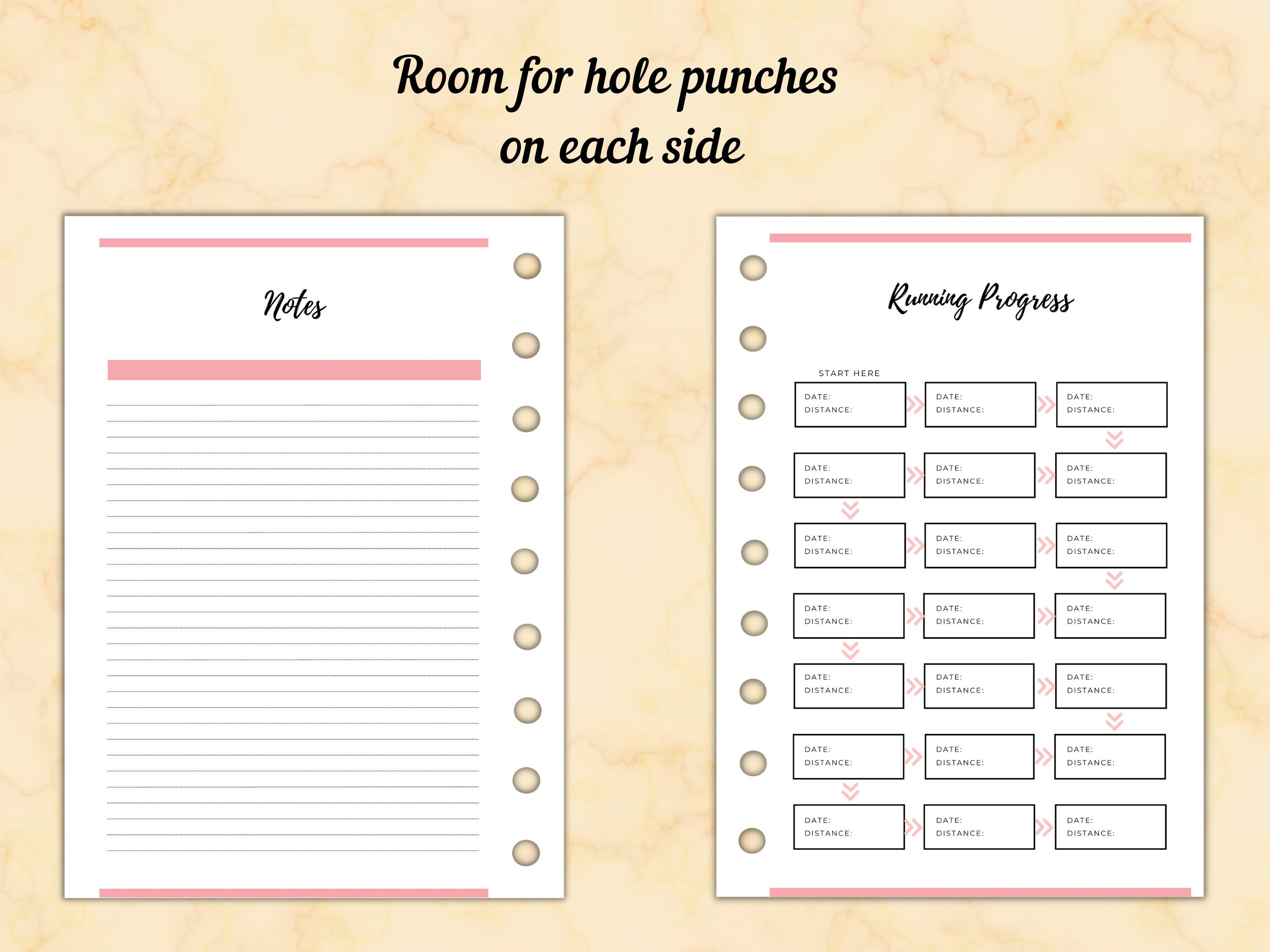 Pink Fitness Planner Printable, Girly Workout Journal Digital, Feminine ...