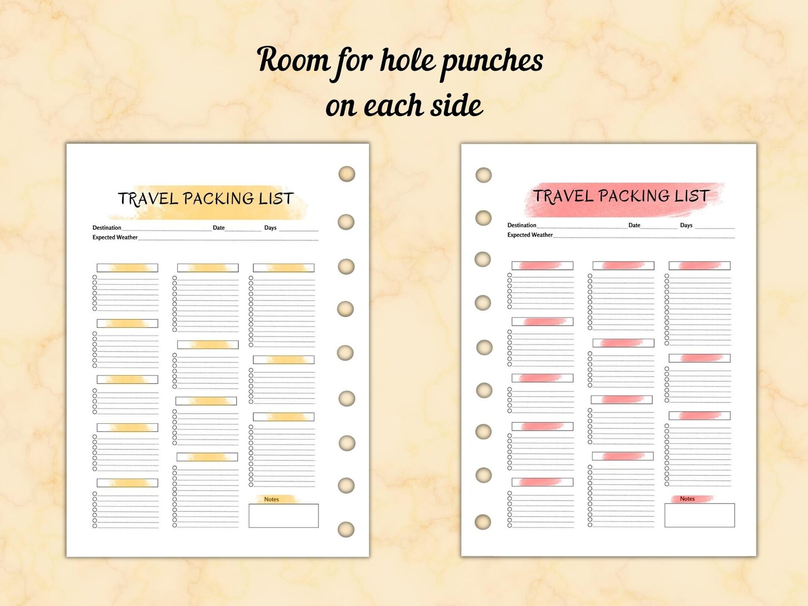 Travel Packing List Printable, Vacation Packing List Digital ...