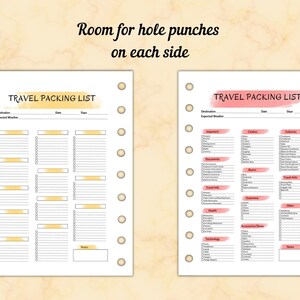 Travel Packing List Printable Bundle, Vacation Packing List Digital ...