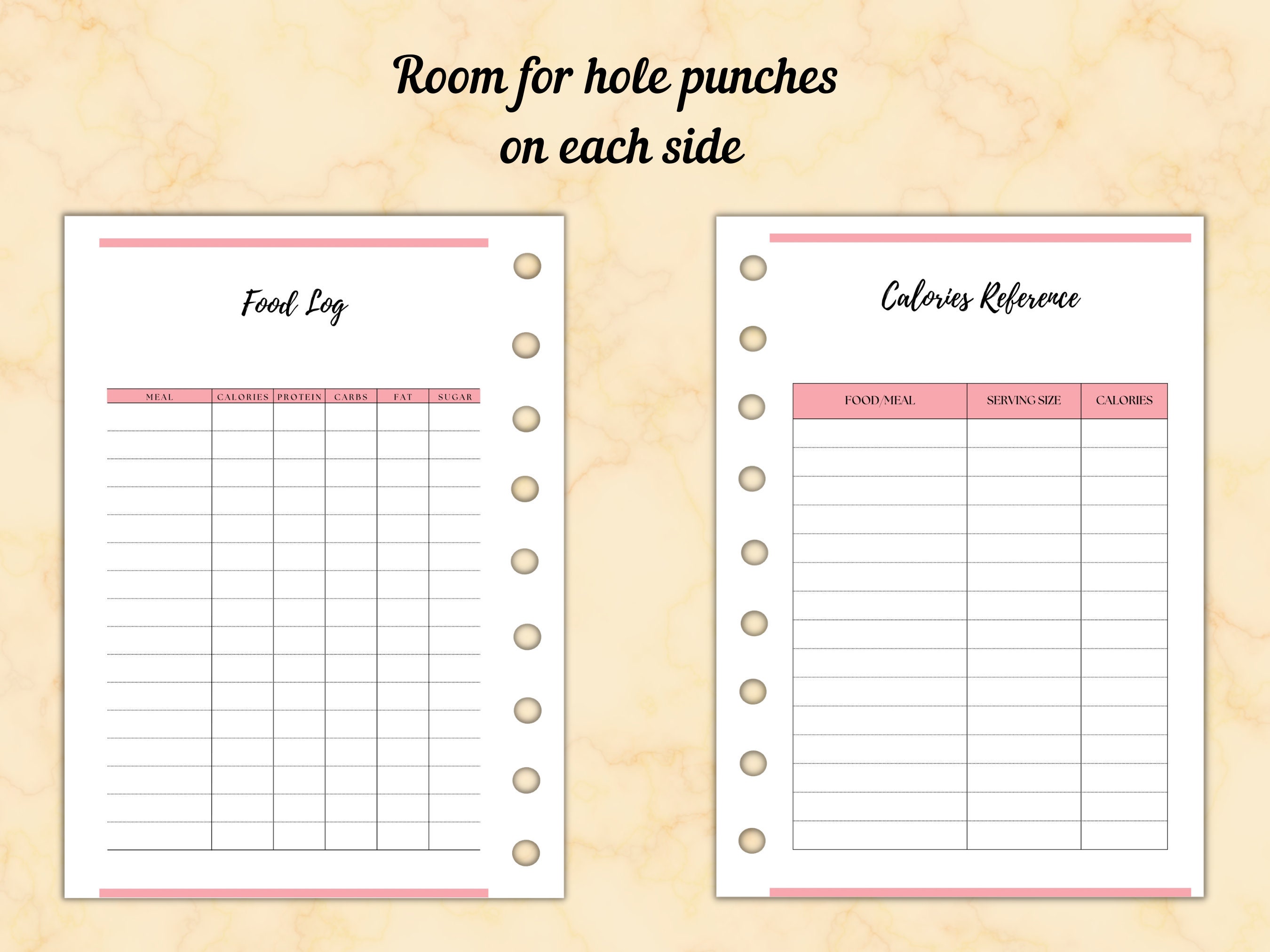 Pink Nutrition Planner Printable, Girly Nutrition Tracker Digital ...