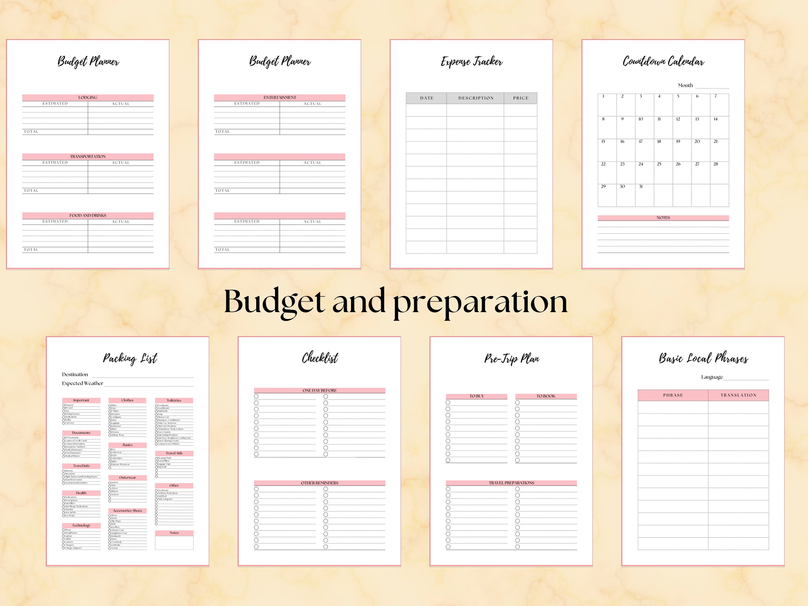 Travel Planner, Travel Journal Printable, Vacation Planner, Travel ...