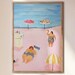Quirky Summer Beach Art Print Fun, Whimsical Beach Decor Colorful ...