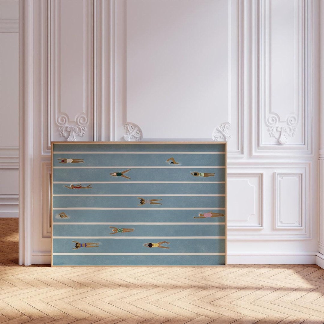 Retro Swimming Art, Swimming Pool Wall Art, Swimming Pool Print ...