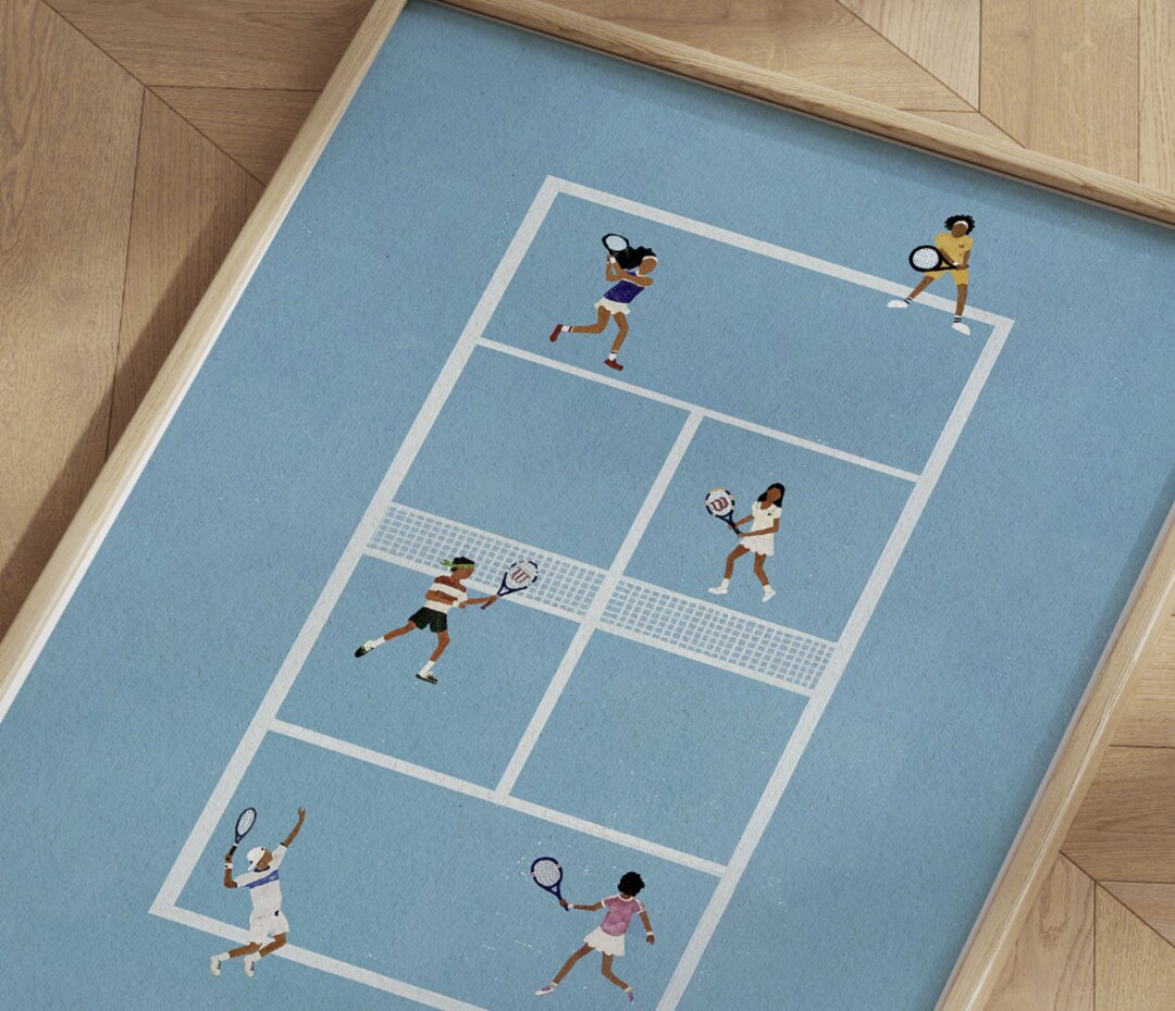 Vintage Tennis Poster Retro Tennis Art Print Tennis Wall Art Sports ...