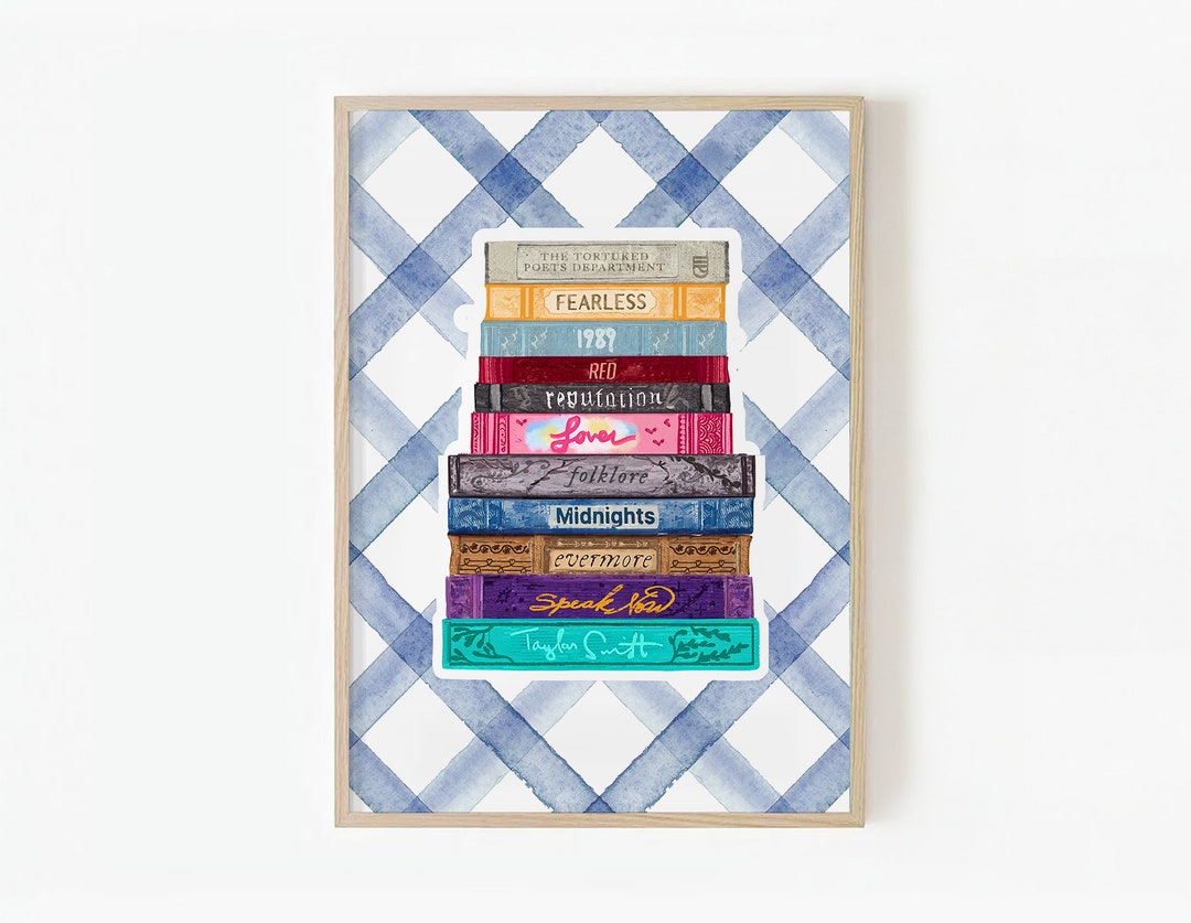 Swiftie Girl Books Poster, Taylor Inspired Bookshelf Art Print, Taylor ...