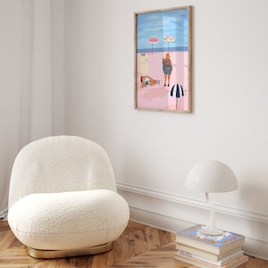 Quirky Summer Beach Art Print Fun, Whimsical Beach Decor Colorful ...