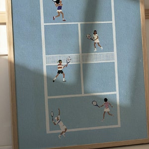 Vintage Tennis Poster Retro Tennis Art Print Tennis Wall Art Sports ...
