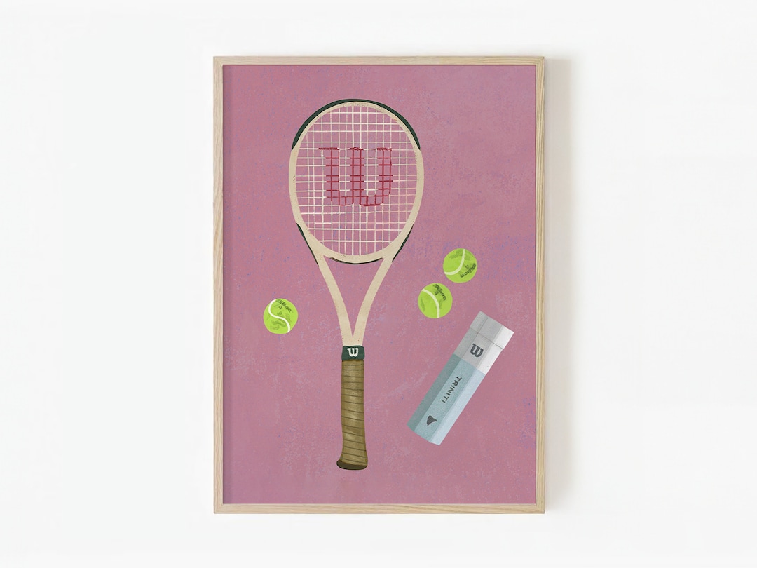 Vintage Tennis Racket Printable Art | Retro Wilson Tennis Decor ...