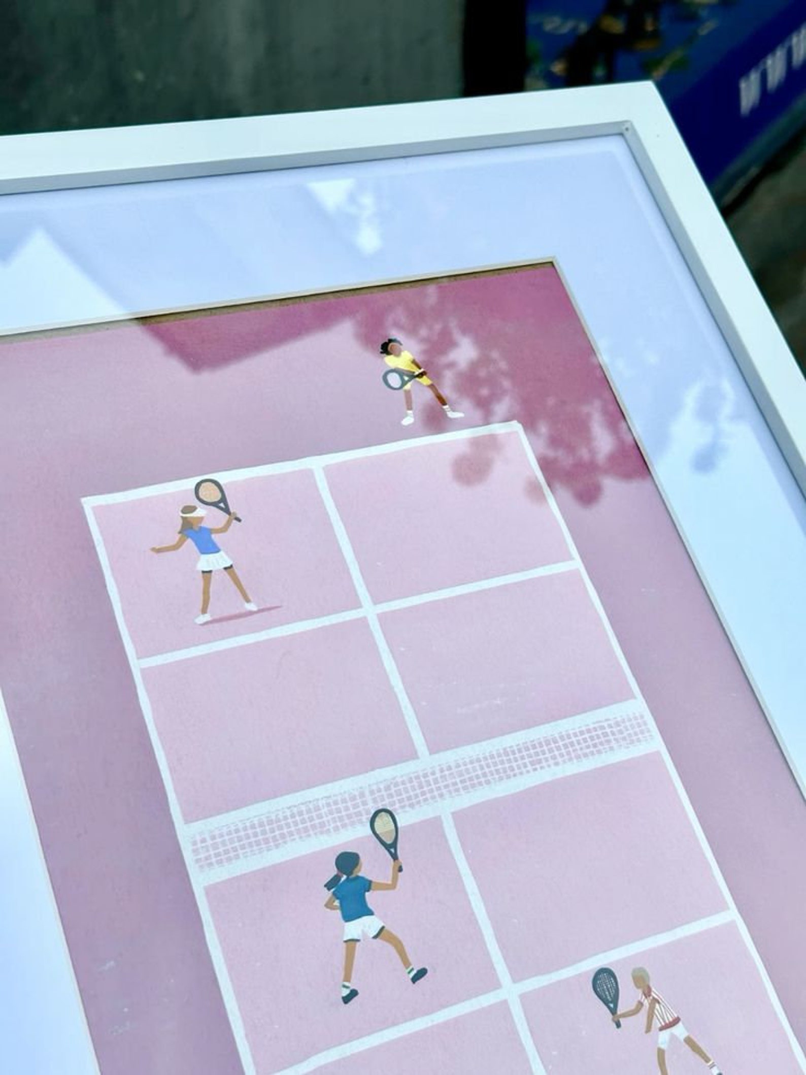 Tennis Art Print, Pink Sports Illustration, Minimalist Wall Decor ...