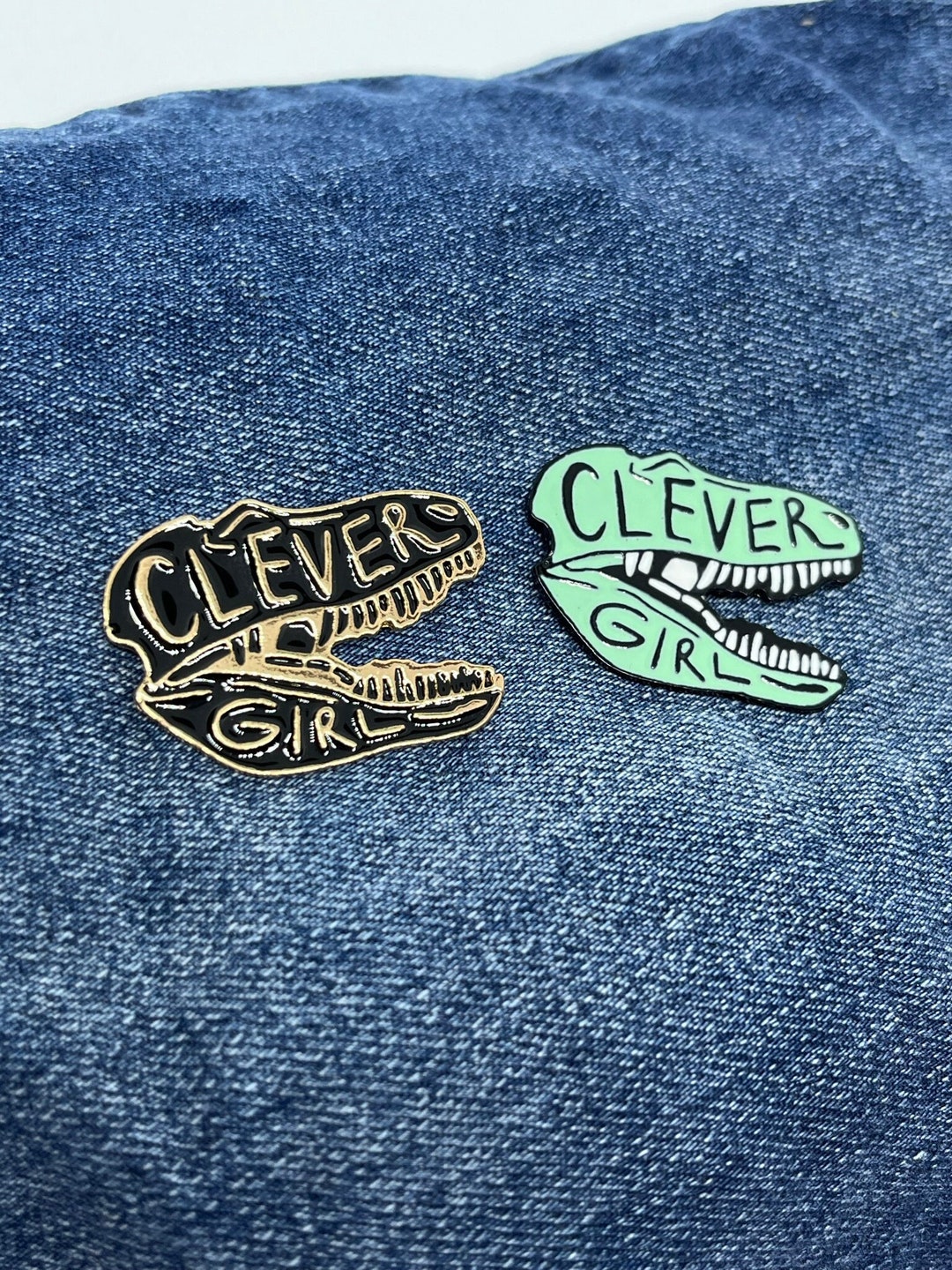 Jurassic Park Enamel Pin: Clever Girl T-rex Skull Brooch - Etsy