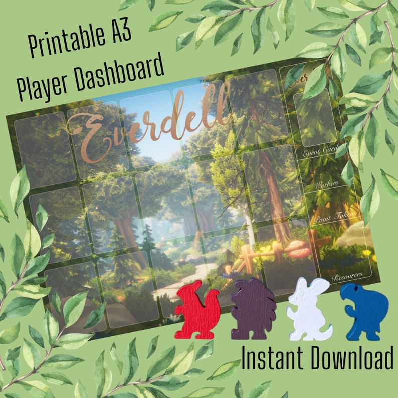 Everdell Printable Board Game Player Mat Dashboard A3 Size - Etsy
