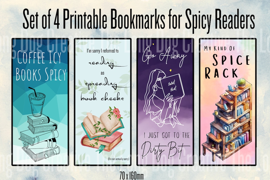 Printable Bookmarks Bookish Spicy Smut - Etsy