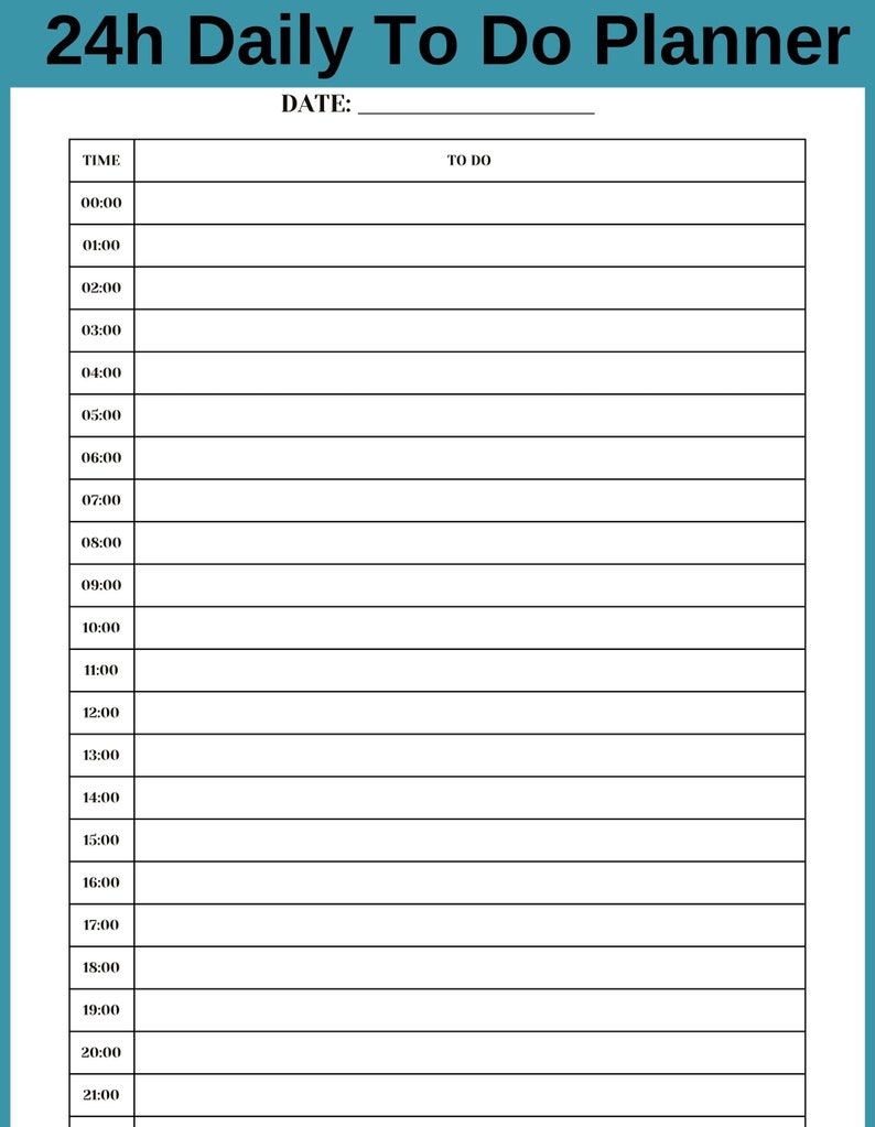 Hourly Printable Program Planner in A4, Letter Size, B5 and A5 Sizes ...