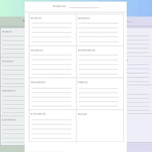 Colorful Weekly Printable Program Planner, A4 and A5 Sizes, Monday and ...