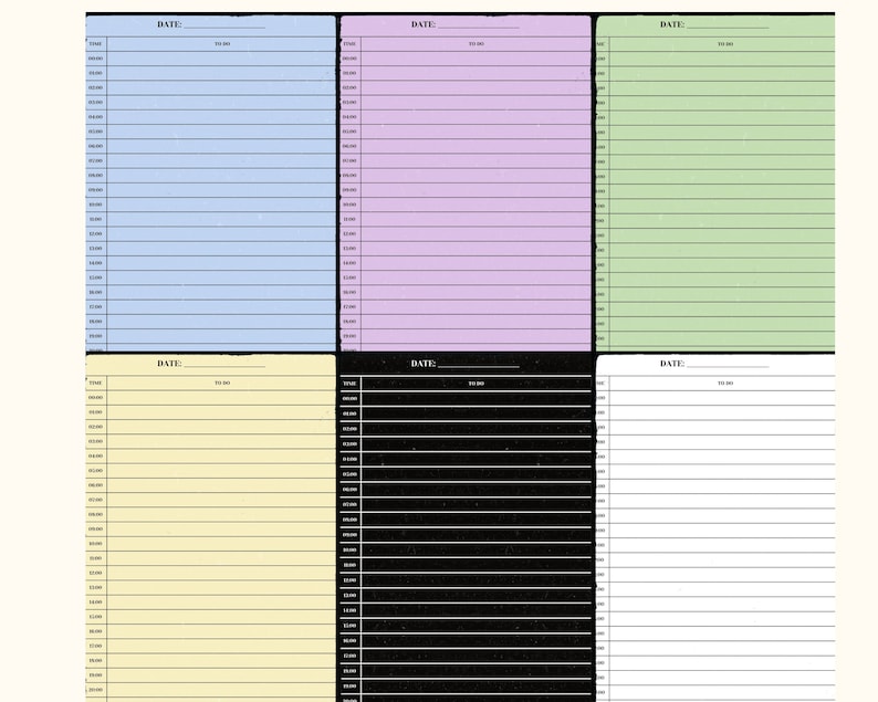 Hourly Printable Program Planner in A4, Letter Size, B5 and A5 Sizes ...