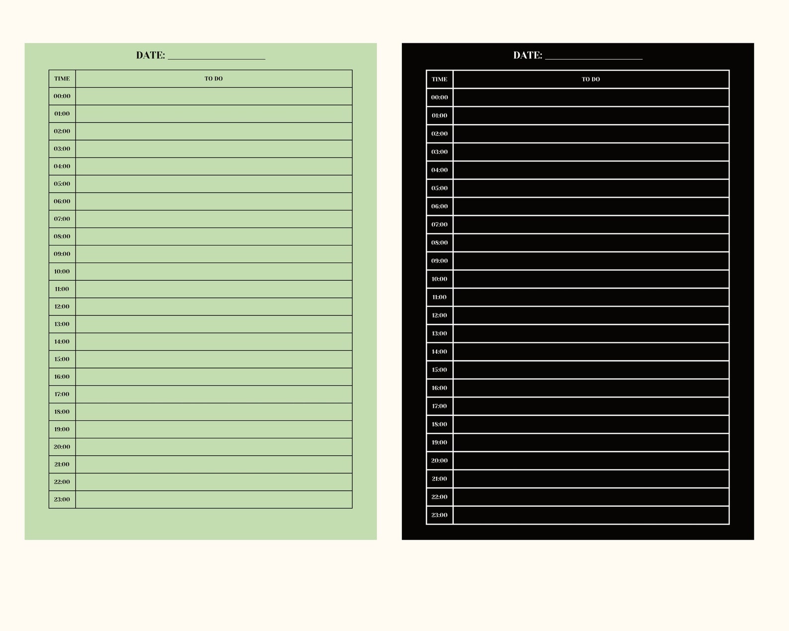 Hourly Printable Program Planner in A4, Letter Size, B5 and A5 Sizes ...