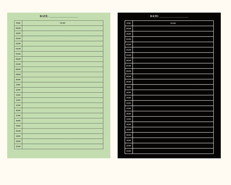 Hourly Printable Program Planner in A4, Letter Size, B5 and A5 Sizes ...