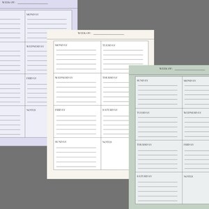 Colorful Weekly Printable Program Planner, A4 and A5 Sizes, Monday and ...
