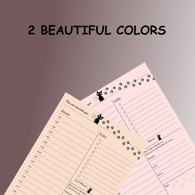 Planner Printable, Cat, to Do List, Instant Download, Schedule, A4, A5 ...