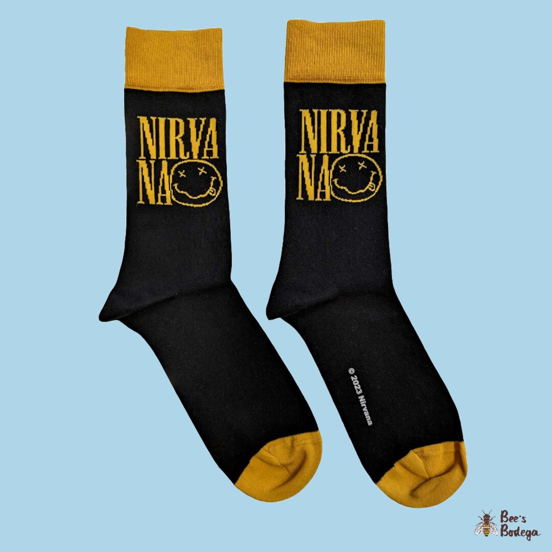 Nirvana: 'smiley Logo’ Socks *official Merchandise!* - Etsy