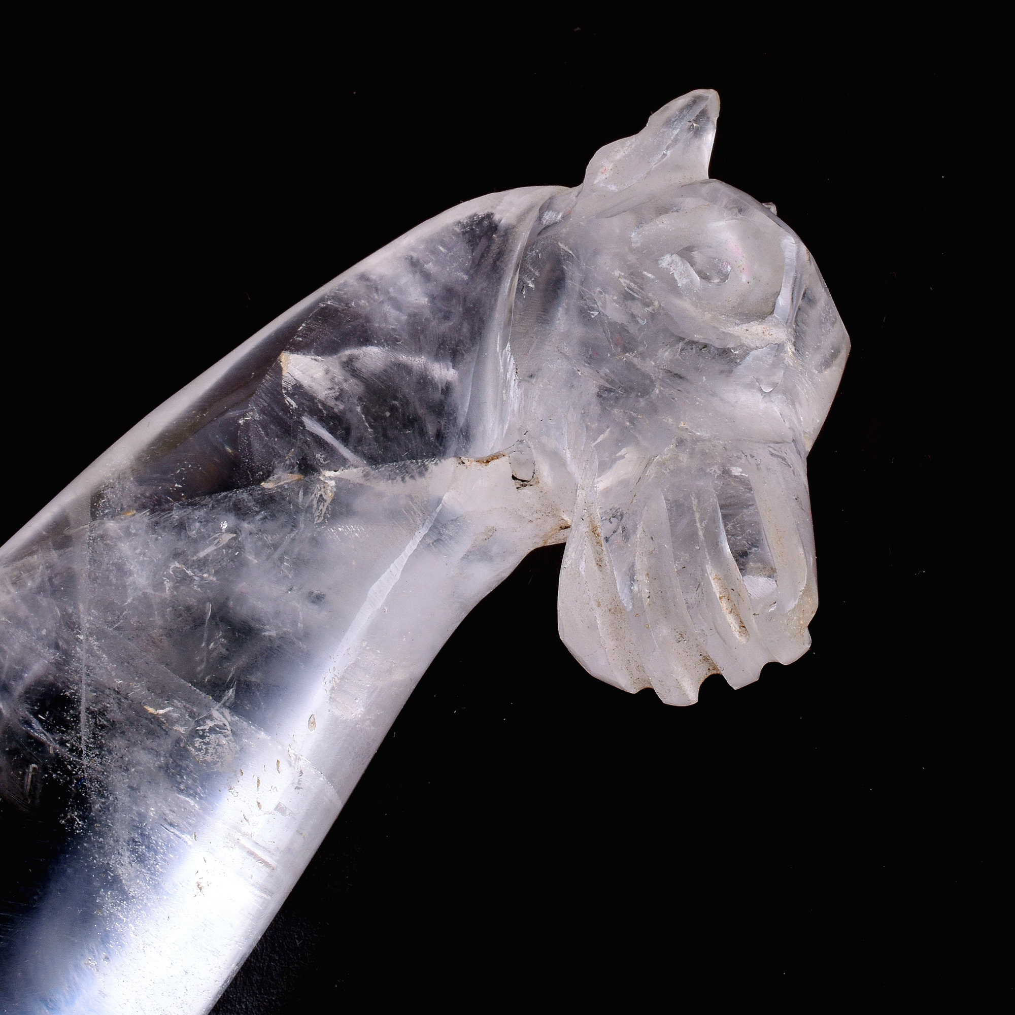 Crystal Sword, Clear Crystal Horse Carved Dagger Knives Swords Home ...