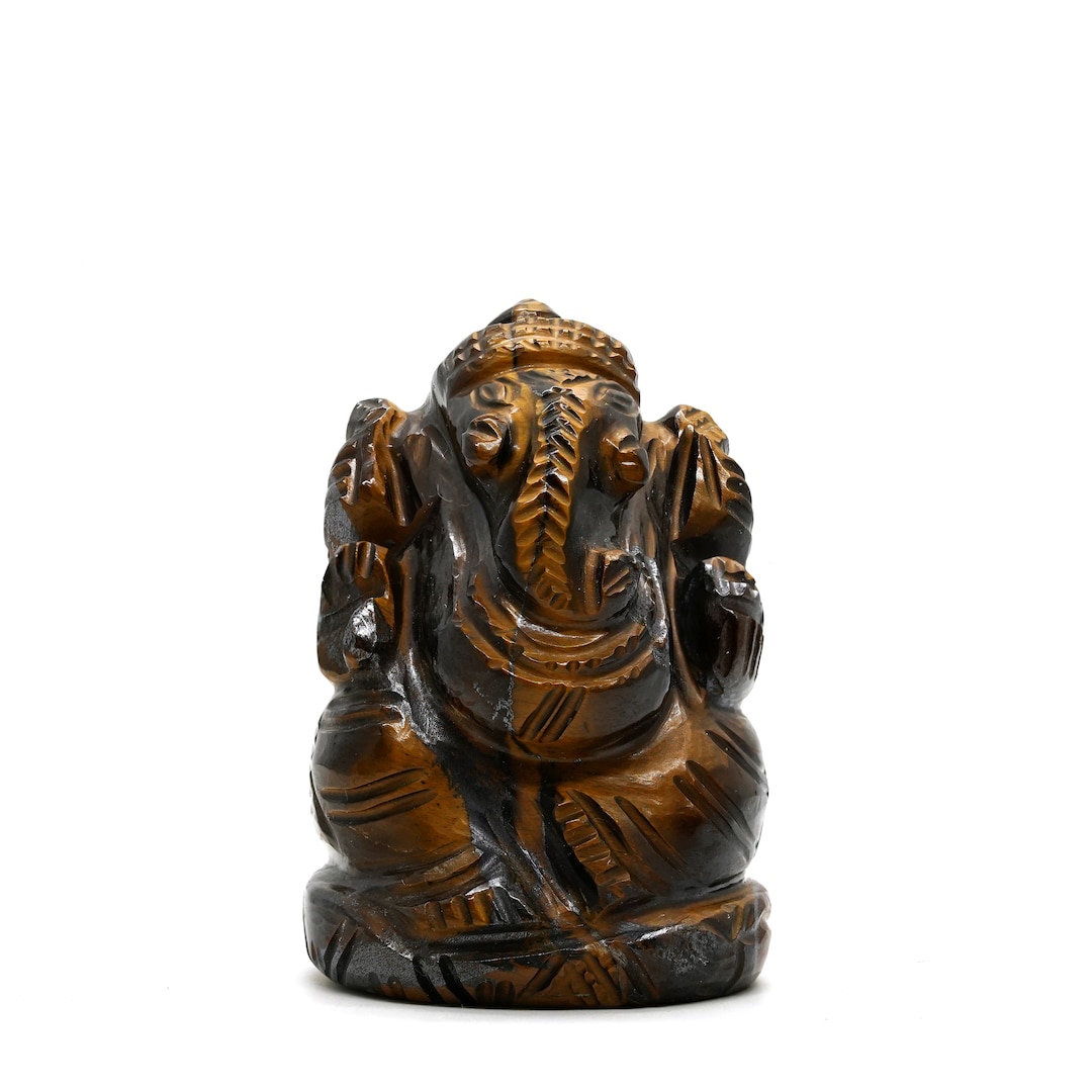 Tiger Eye Ganesh Crystal Ganesa Tiger Eye Gemstone Carved Ganesa Statue ...