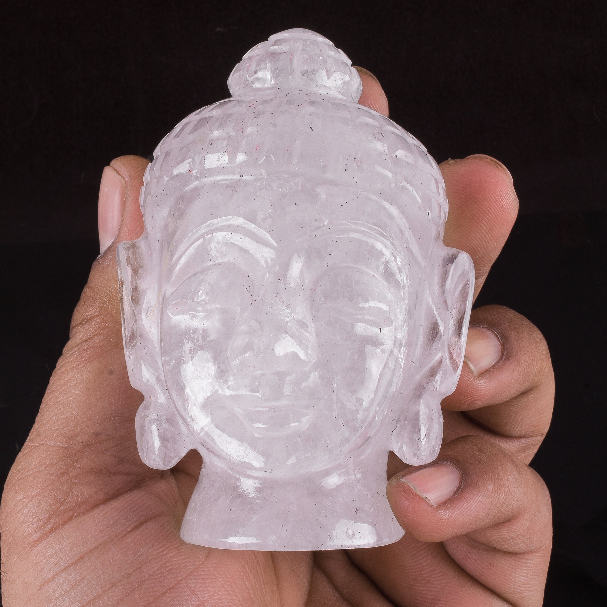 Crystal Buddha, Quartz Buddha Head Stone Carved Buddha, Gemstone ...