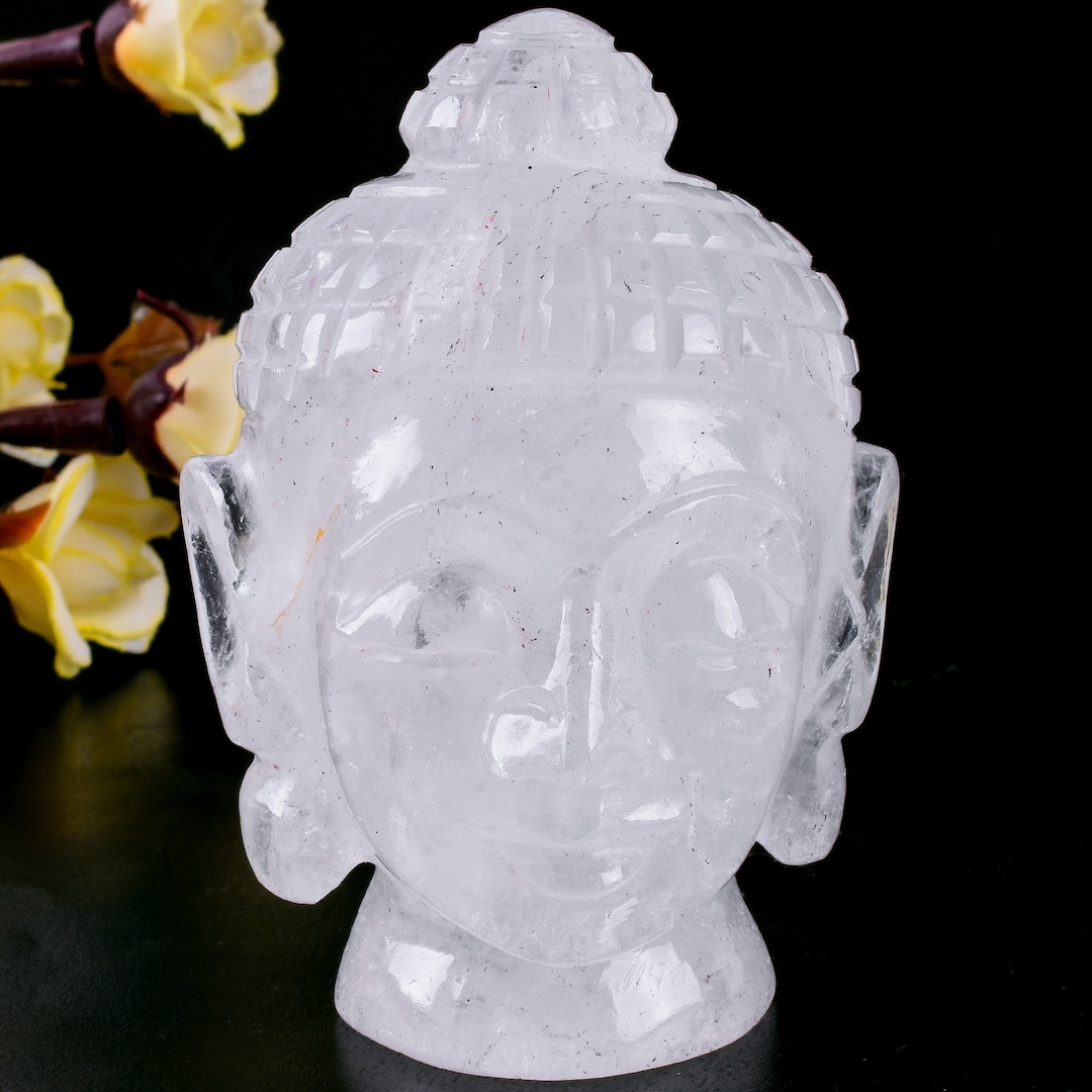 Crystal Buddha, Quartz Buddha Head Stone Carved Buddha, Gemstone ...