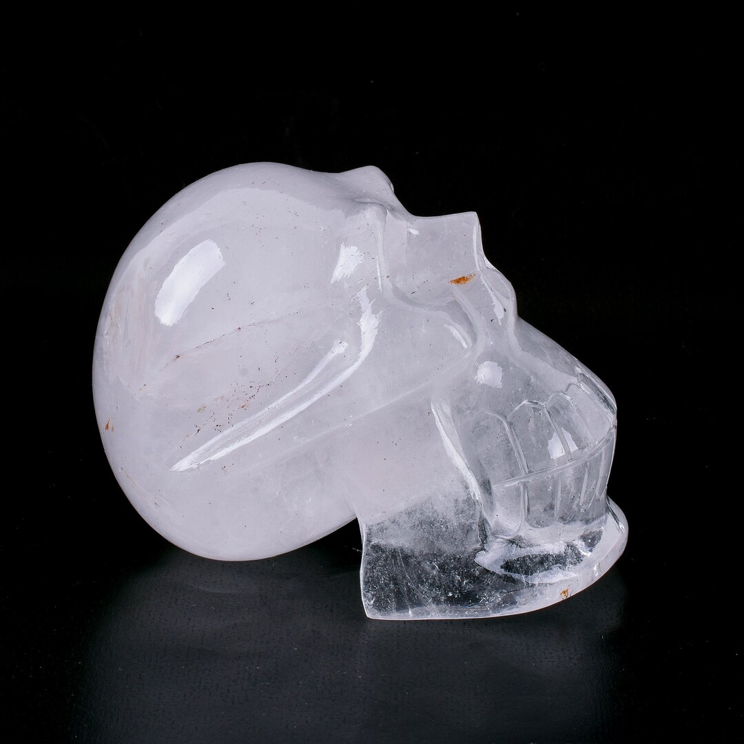Crystal Skull Stone Carved Skull, Quartz Crystal Skull Sculpture Reiki ...