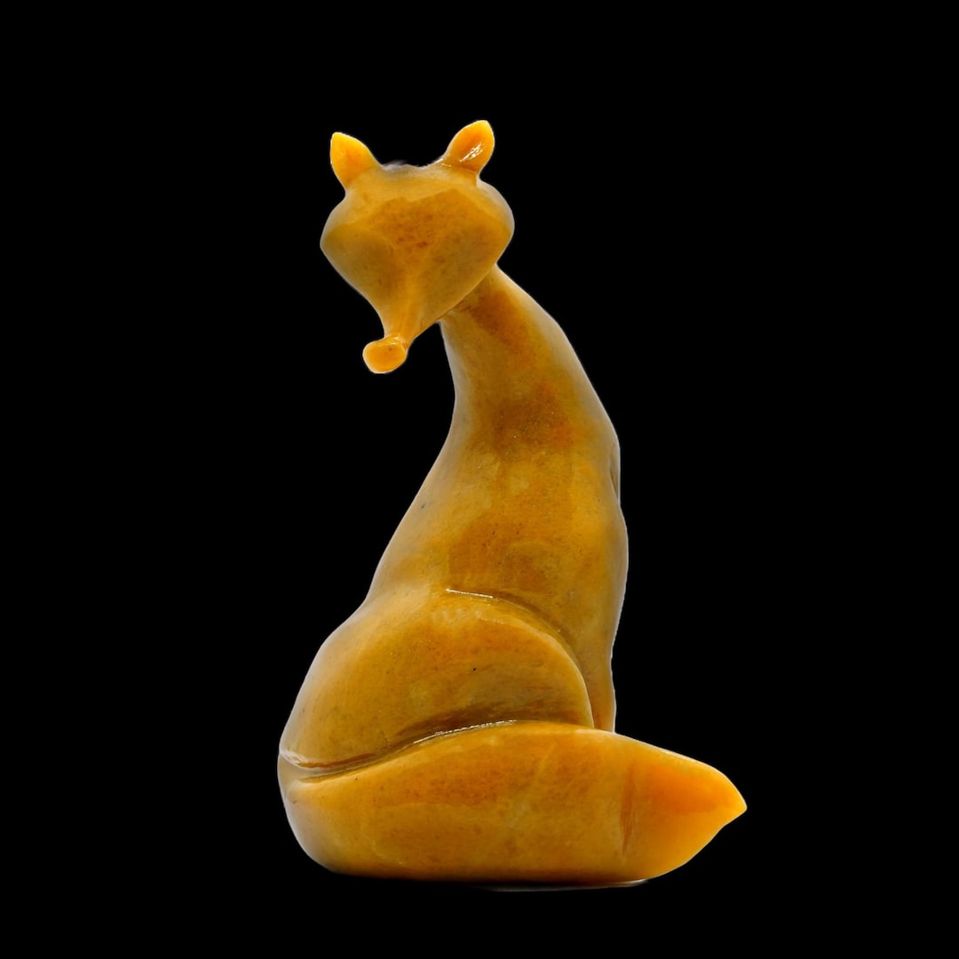 Crystal Orange Fox Carved Sculpture Figurine for Christmas - Etsy