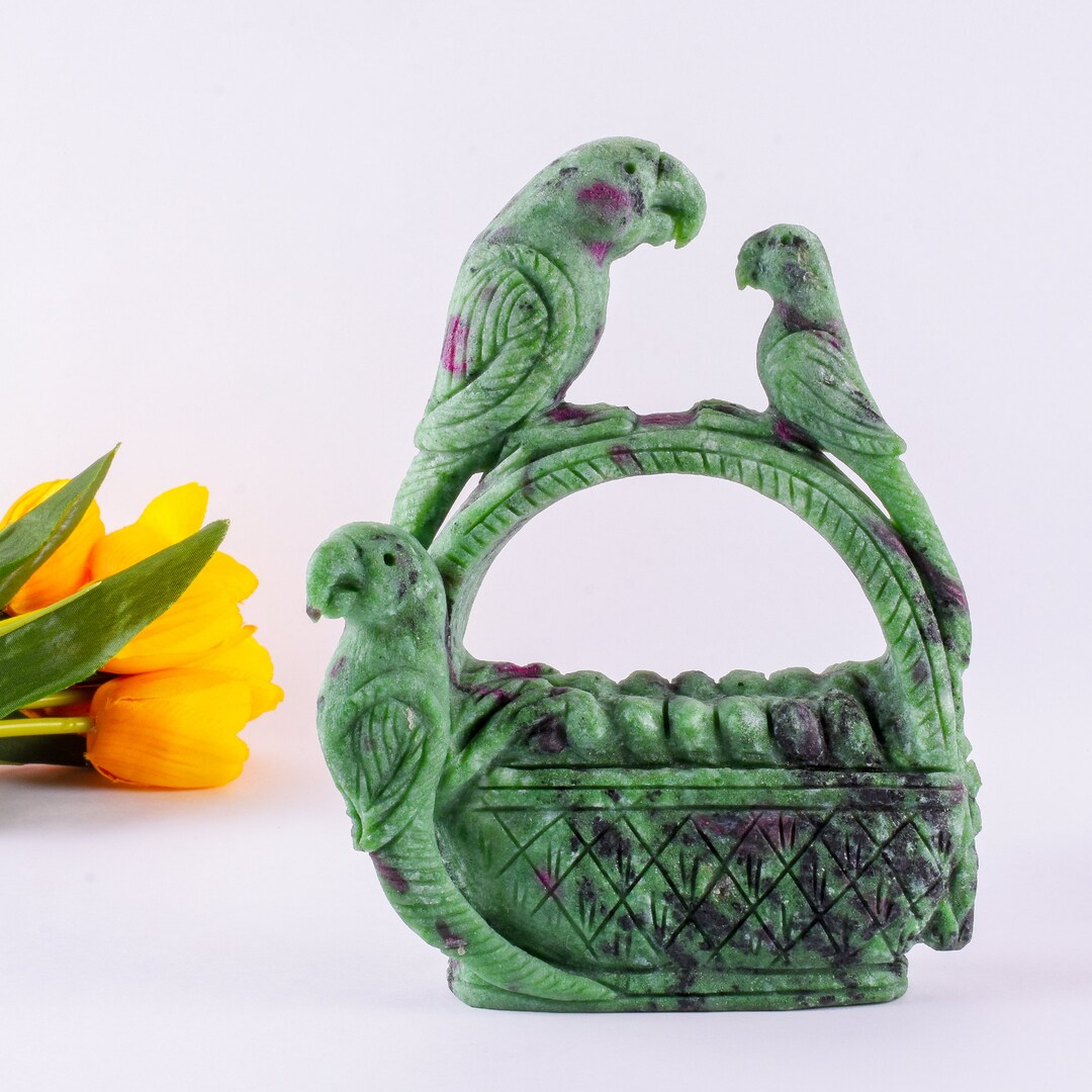 Ruby Zoisite Bird Carving Gemstone Parrot Carving Animal - Etsy