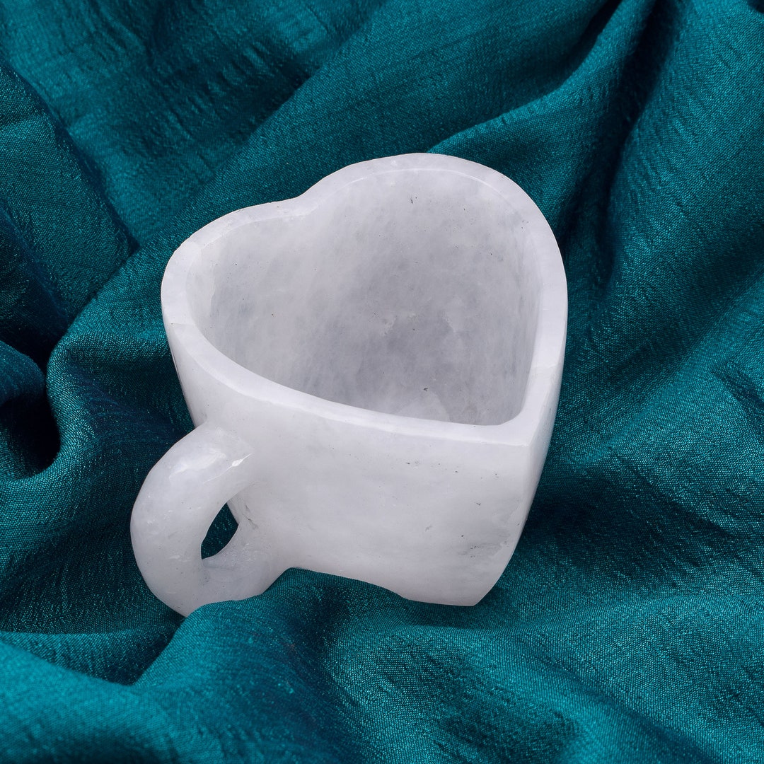 Quartz Teacup Crystal Quartz Heart Shape Cup Carved Teacup - Etsy