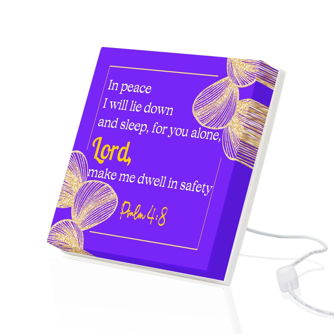 Psalm 4:8 Bible Verse Mood Lighting Canvas Illuminate - Etsy