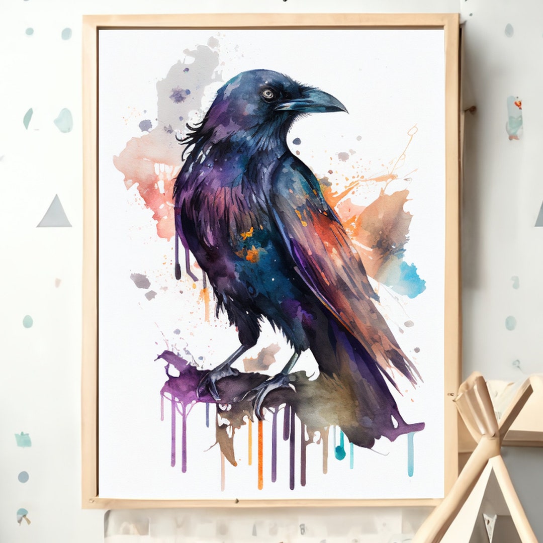 Raven Printable Art Print Download Poster Wild Life Gift - Etsy