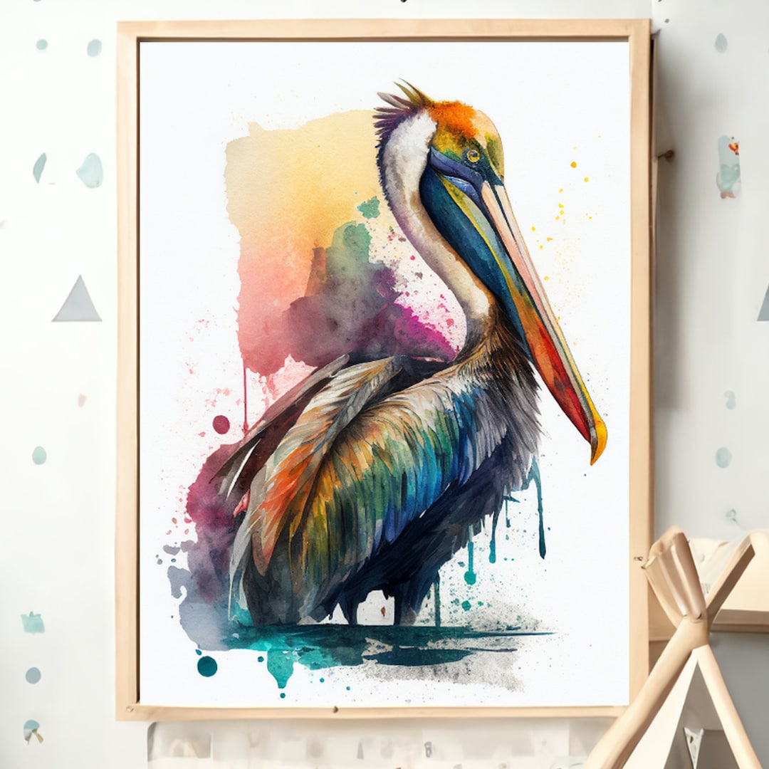 Pelican Printable Art Print Download Poster Wild Life Gift - Etsy