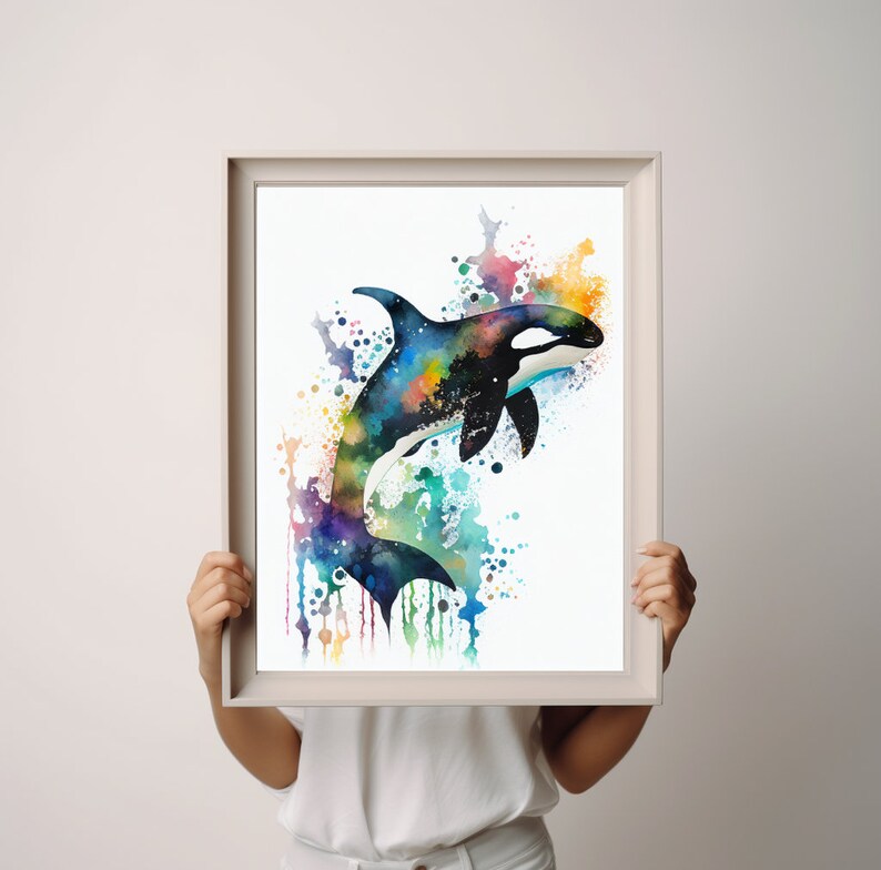 Orca Printable Art Print Download Poster Wild Life Gift Animals Wall ...