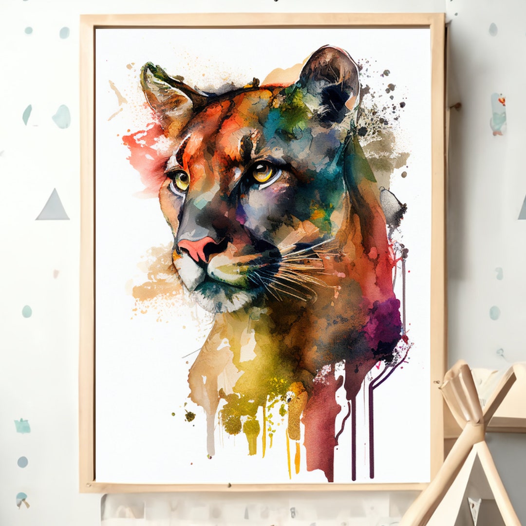 Puma Printable Art Print Download Poster Wild Life Gift - Etsy