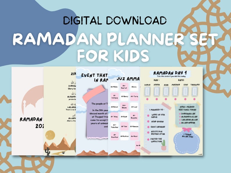 Printable Digital Ramadan Planner for Kids - Etsy