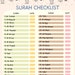 Surah Checklist Printable - Etsy