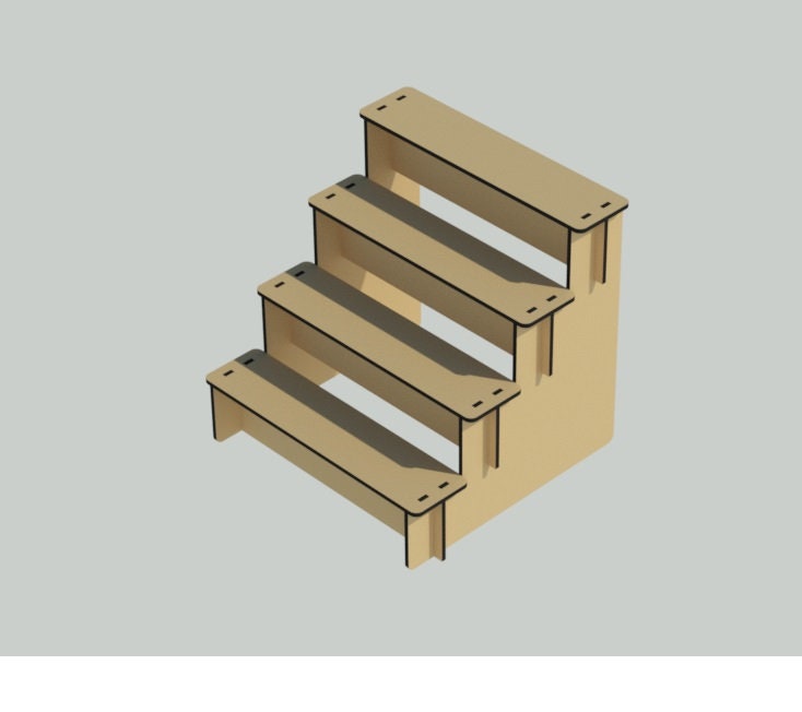 4-tier Laser-cut Display Stand, MDF Craft Market Tabletop Stand ...