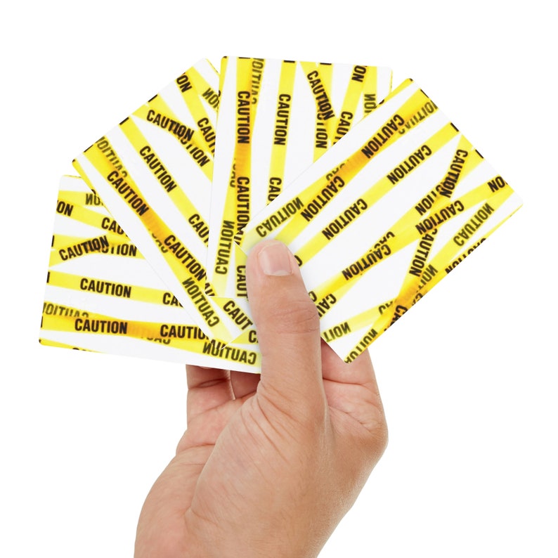 Caution.. Poker Cards - Etsy