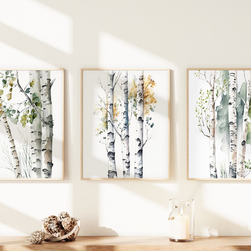 Birch Tree Wall Art - Etsy